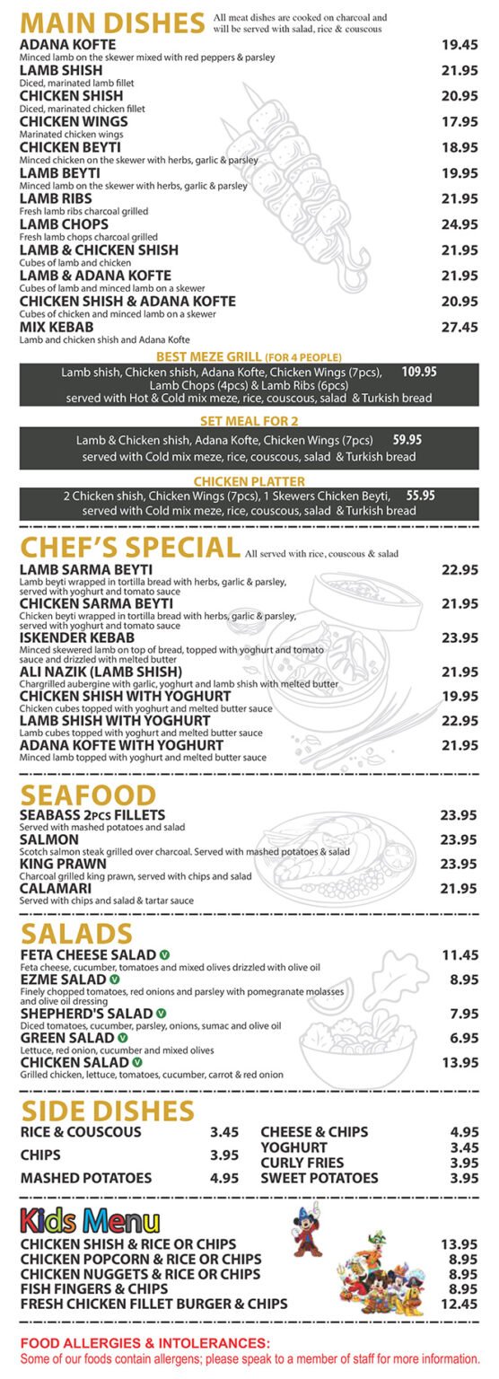 Main Menu – Best Meze Grill Restaurant